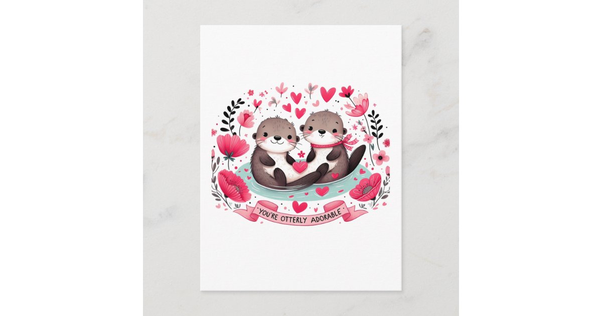 Adorable Otter pun Postcard | Zazzle