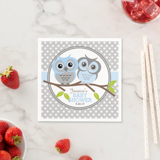 Adorable Owls Baby Shower Paper Napkins | Zazzle