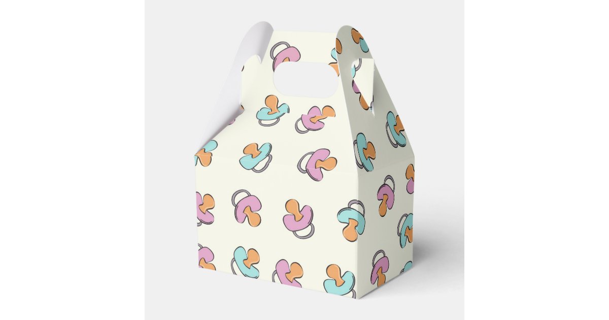 Adorable Pacifier Gender Reveal Baby Shower Favor Boxes | Zazzle