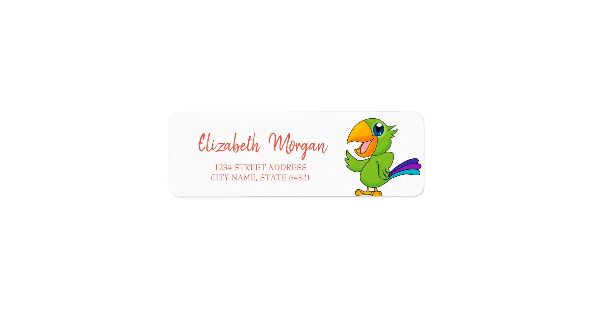 Adorable Parrot , White Address Label | Zazzle
