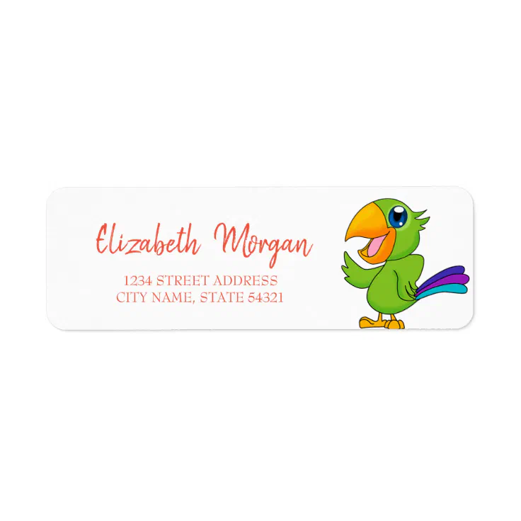 Adorable Parrot , White Address Label | Zazzle