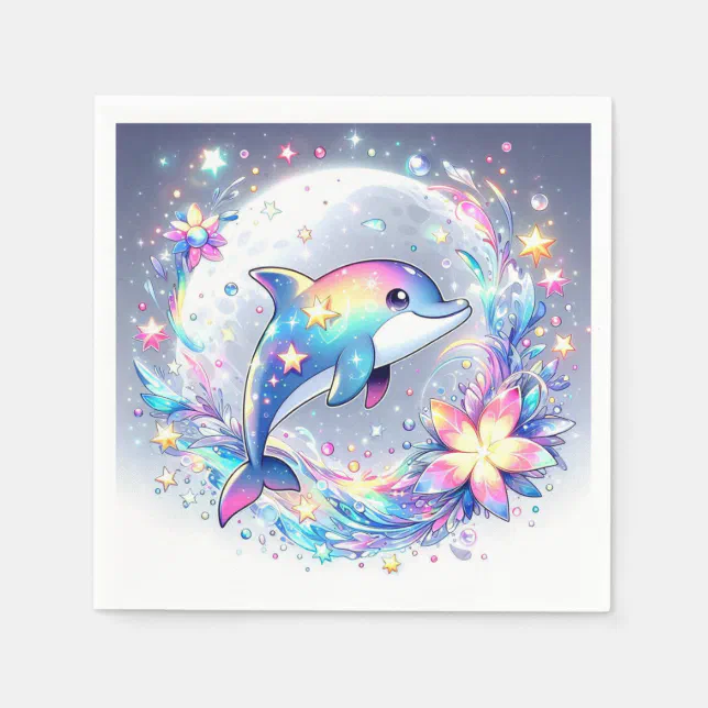 Adorable Pastel Dolphin Baby Shower Napkins | Zazzle