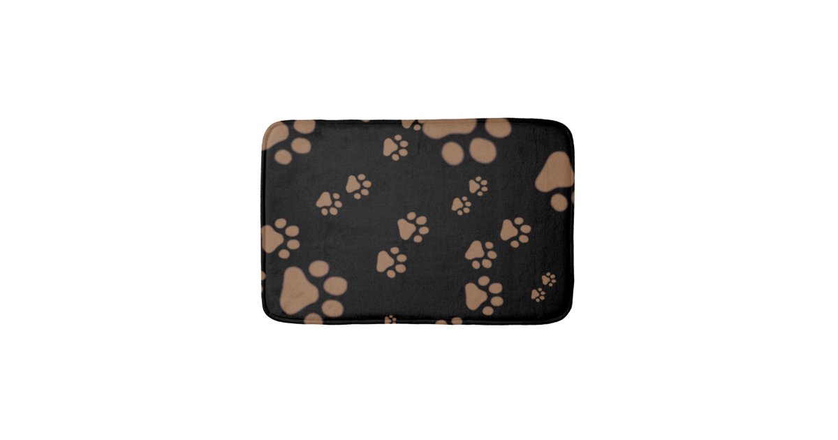 Adorable Paw Print Pattern Bath Mat | Zazzle