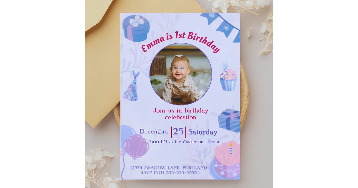 Adorable Personalized 1st Birthday Invitations | Zazzle