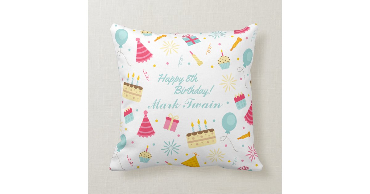 Adorable Personalized Happy Birthday Throw Pillow | Zazzle.com