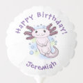 Adorable pink axolotl cartoon balloon | Zazzle