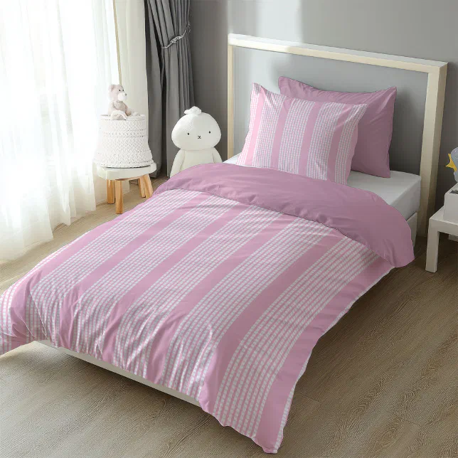 Adorable Pink Check Duvet Cover for Little Girls | Zazzle