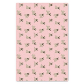 Adorable Pink Pug Puppies Pattern Tissue Paper | Zazzle