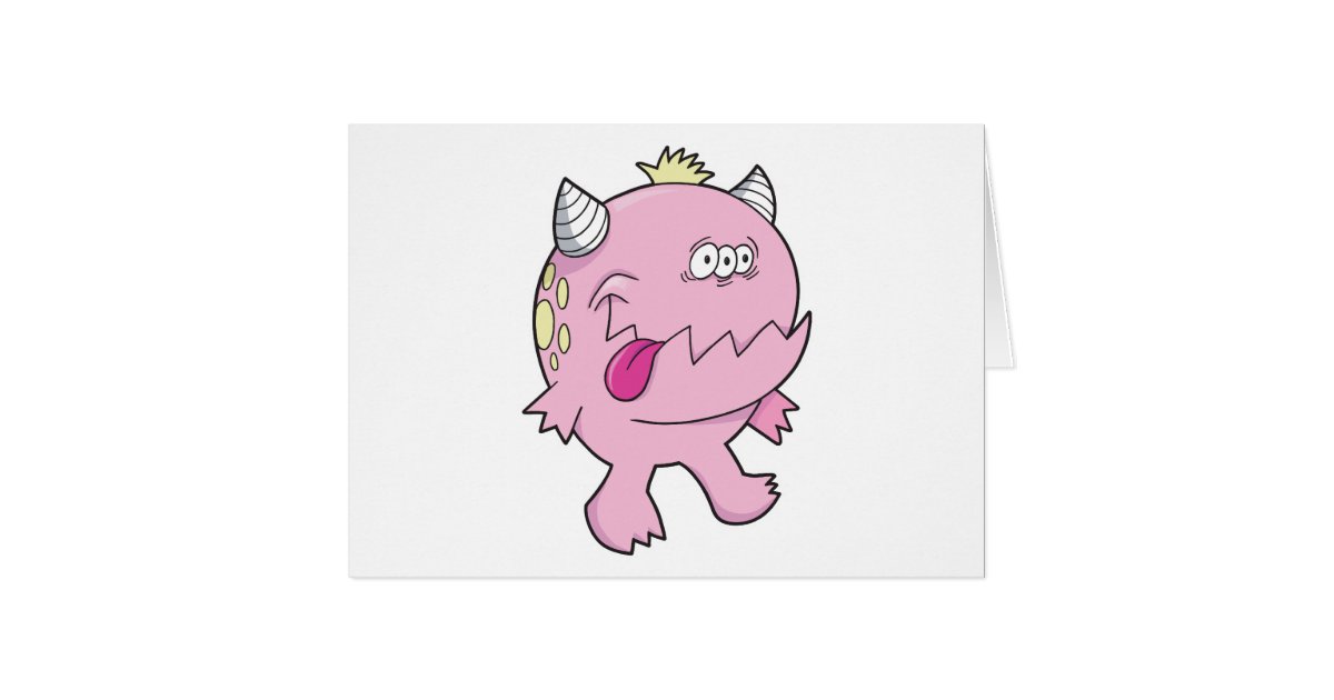 adorable pink tongue chomper monster | Zazzle