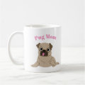 Adorable Pug Illustration Custom Photo "Pug Mom" Coffee Mug | Zazzle