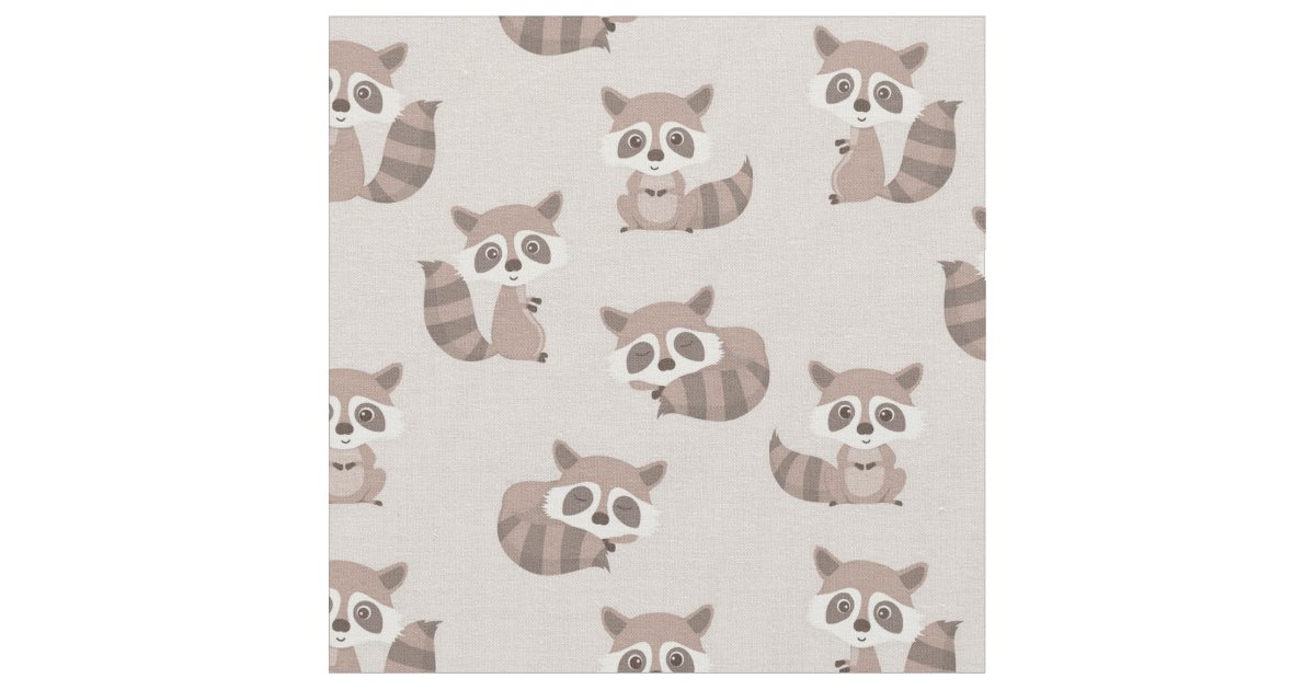 Adorable raccoons fabric | Zazzle