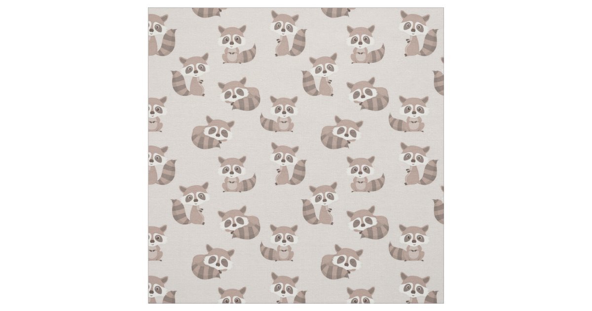 Adorable raccoons fabric | Zazzle