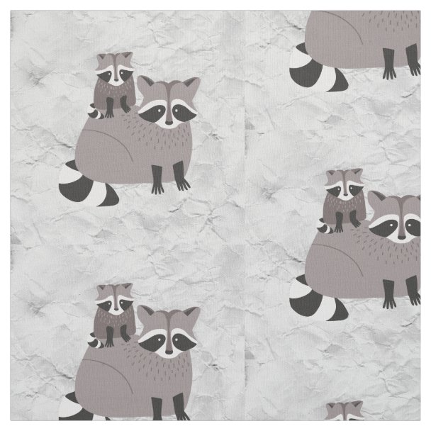 Adorable raccoons fabric | Zazzle.com