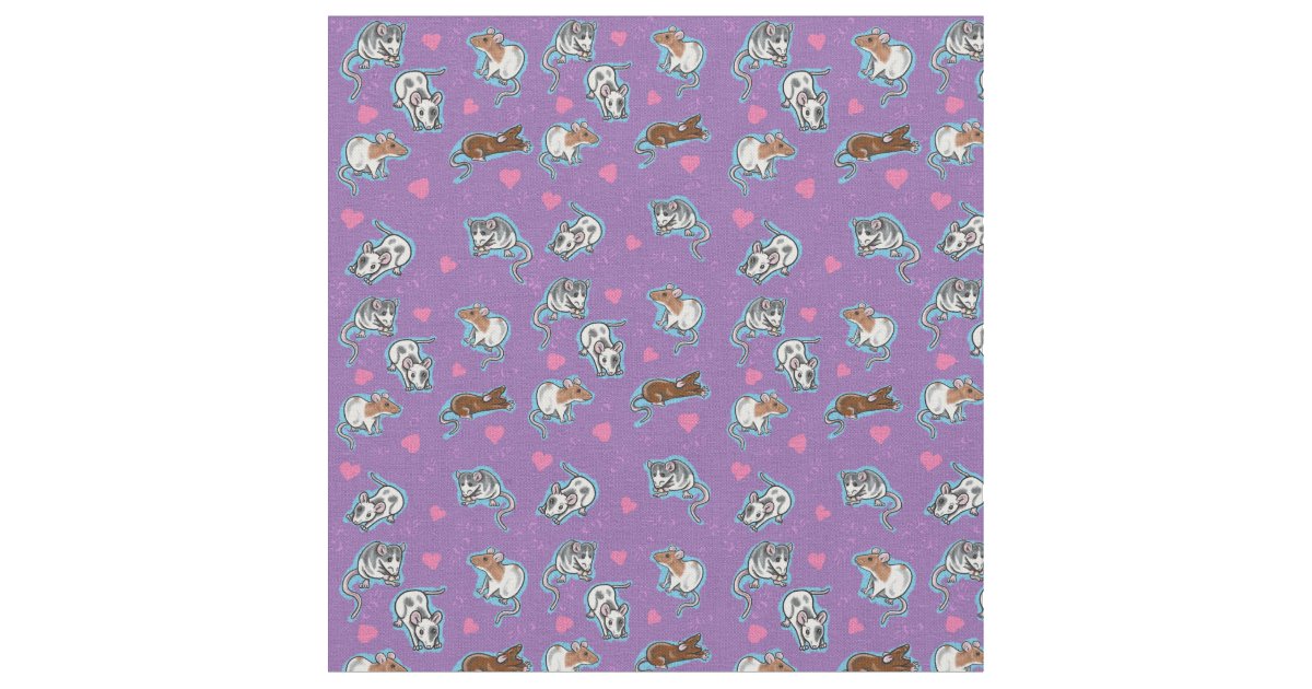 Adorable rat print fabric | Zazzle