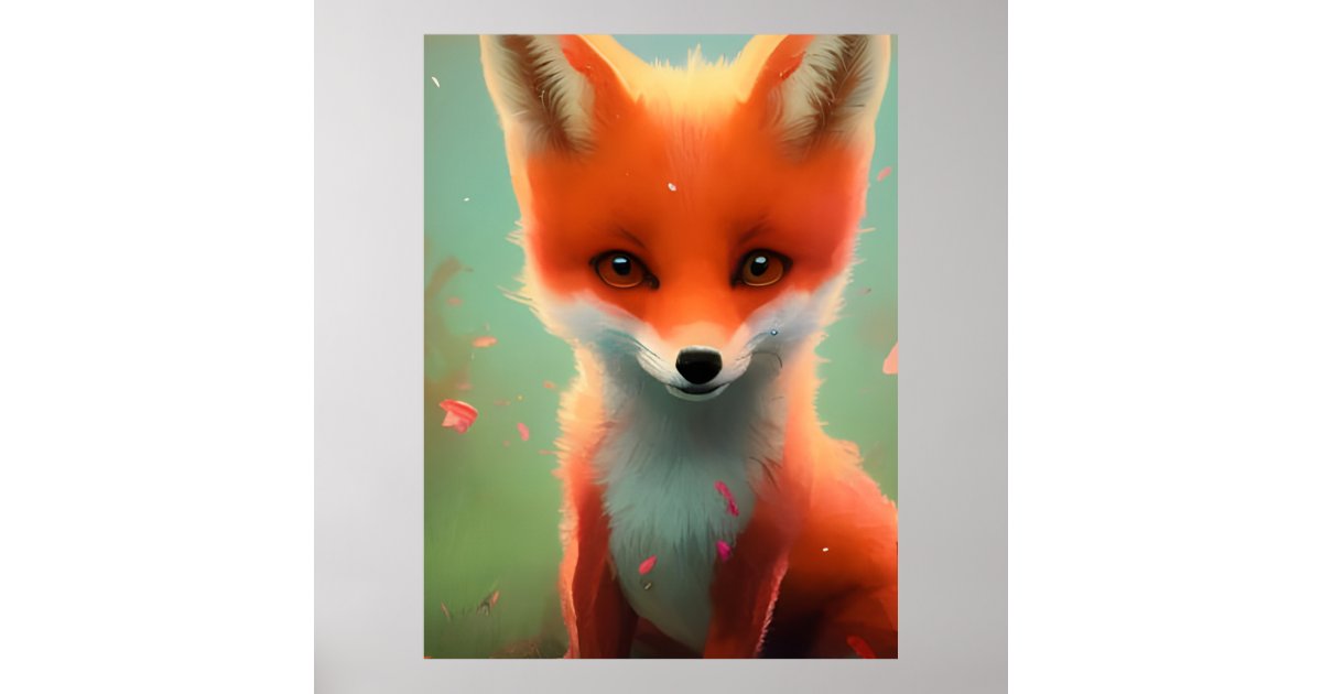 Adorable Red Fox Poster | Zazzle