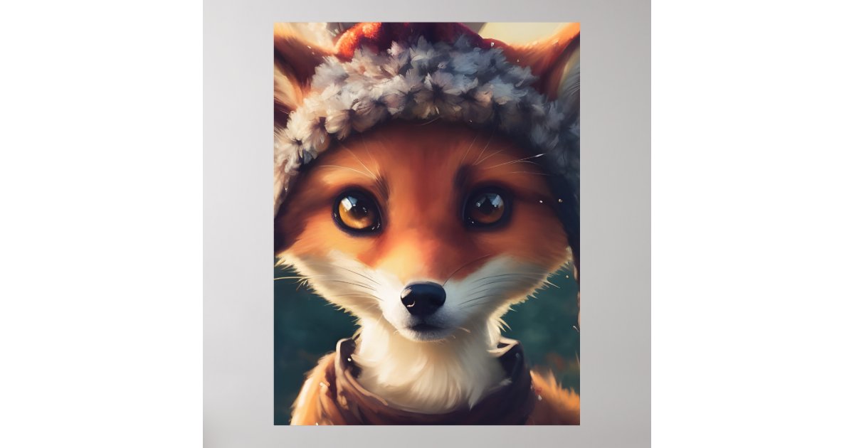 Adorable Red Fox Poster | Zazzle