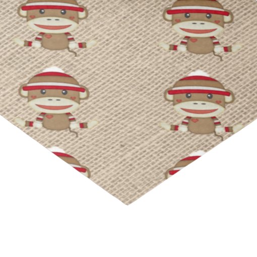Adorable Rustic Custom Sock Monkey Party Tissue Paper | Zazzle