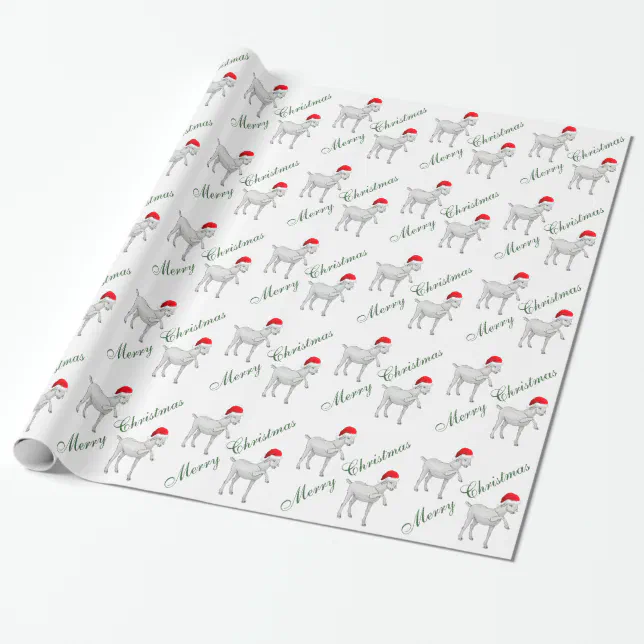 Adorable Saanen Goat Christmas Wrapping Paper | Zazzle