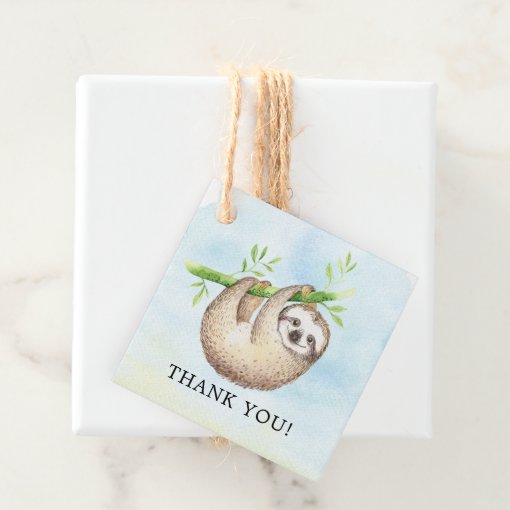Adorable Sloth Baby Shower Favor Gift Tag | Zazzle