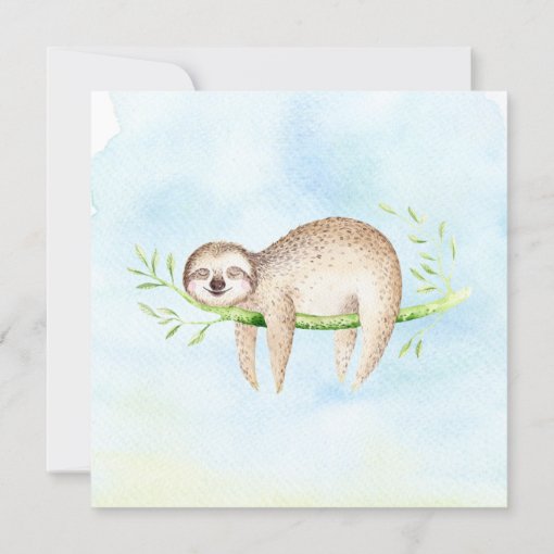 Adorable Sloth Baby Shower Invitation | Zazzle