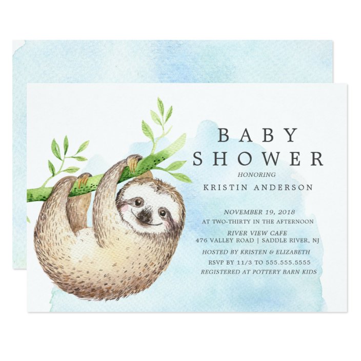Adorable Sloth Baby Shower Invitation | Zazzle.com