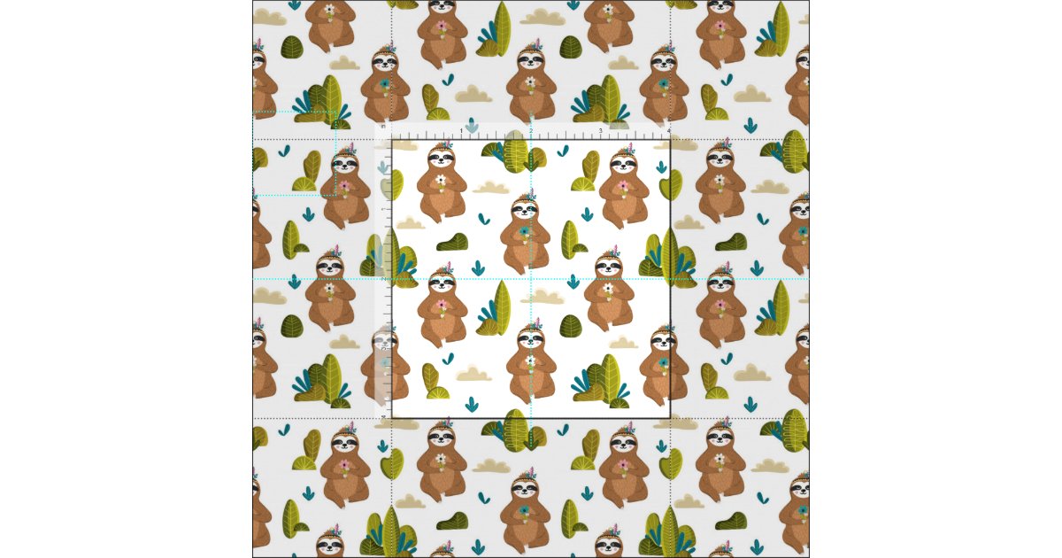 Adorable Sloth Fabric | Zazzle