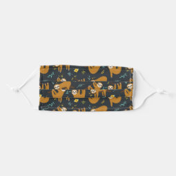 Adorable Sloths Pattern Adult Cloth Face Mask | Zazzle