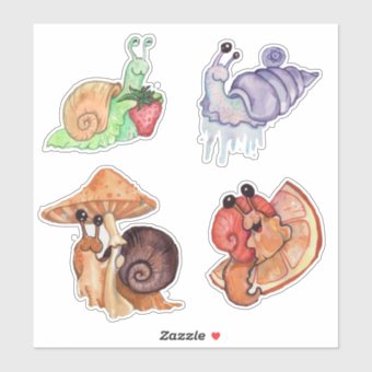 Adorable Snail Stickers | Zazzle