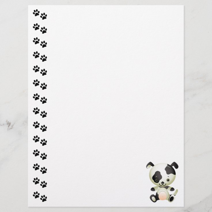 Adorable Spotted Puppy Letterhead | Zazzle