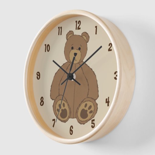Adorable Teddy Bear Large Clock | Zazzle
