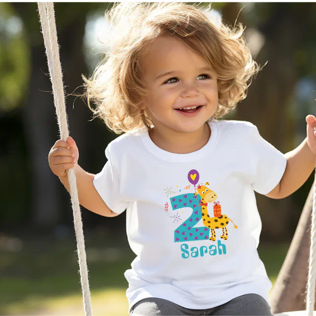 Adorable Toddler Birthday #2 Girls T-Shirt | Zazzle
