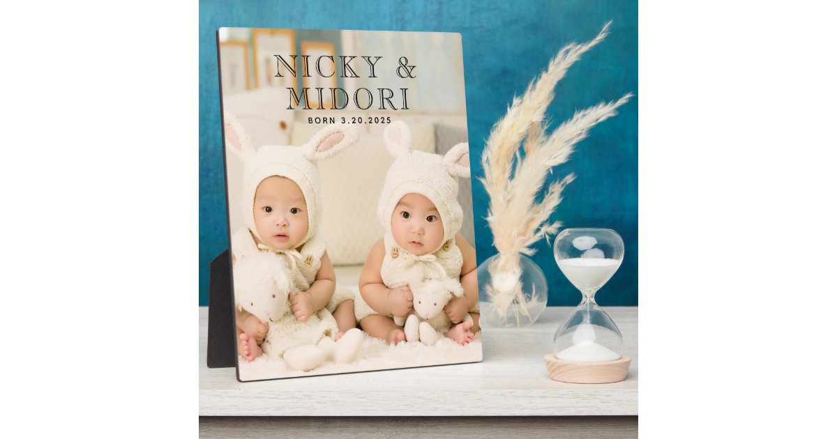 Adorable Twins Photo Plaque | Zazzle