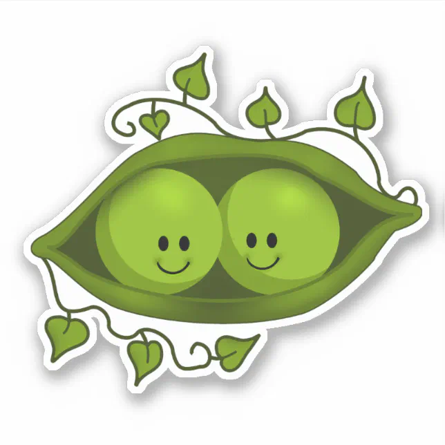 Adorable Two Peas In A Pod Sticker | Zazzle