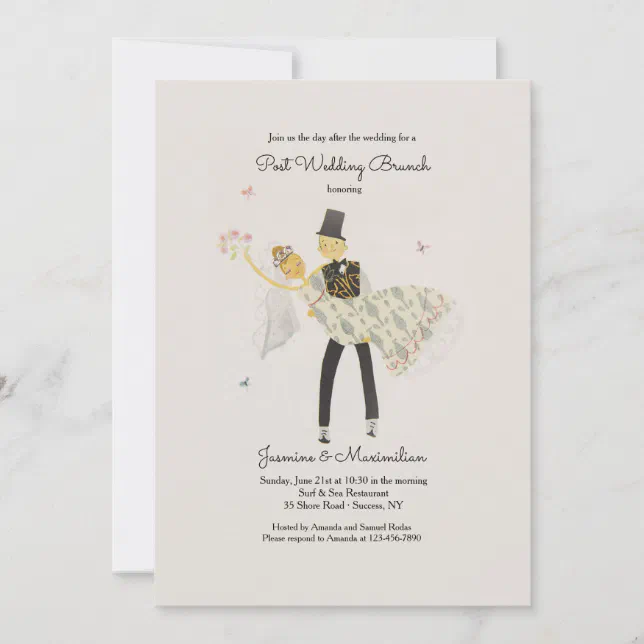 Adorable Twosome Post Wedding Brunch Invitation | Zazzle