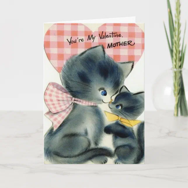 Adorable Vintage Valentine's Day Card for Mother | Zazzle