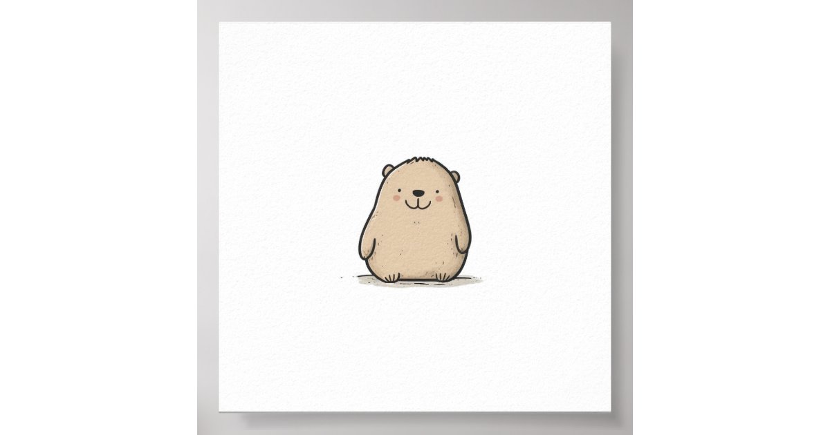 Adorable Watercolor Wombat Poster | Zazzle