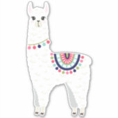 Adorable White Alpaca Sticker | Zazzle