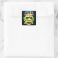 Adorables Green Monster Mask Square Sticker | Zazzle