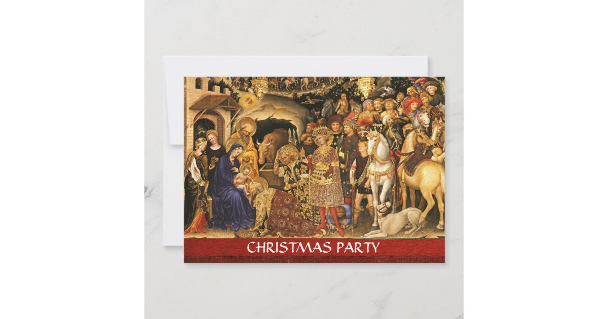 ADORATION OF MAGI Gentile Da Fabriano, Christmas Invitation | Zazzle