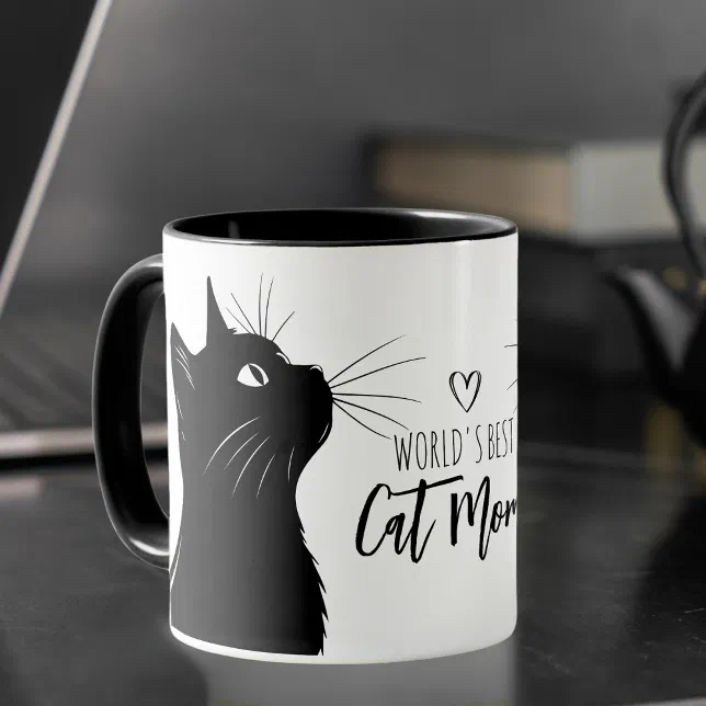 Adoring Cat World's Best Cat Mom Custom Coffee Mug | Zazzle