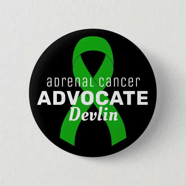 Adrenal Cancer Advocate Ribbon Black Button | Zazzle