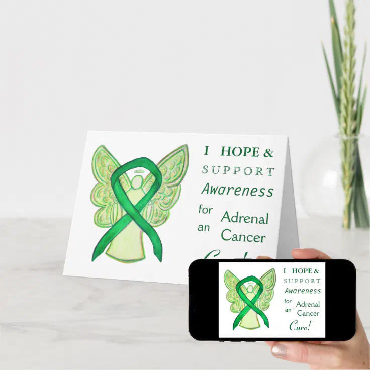 Adrenal Cancer Awareness Ribbon Greeting Card | Zazzle