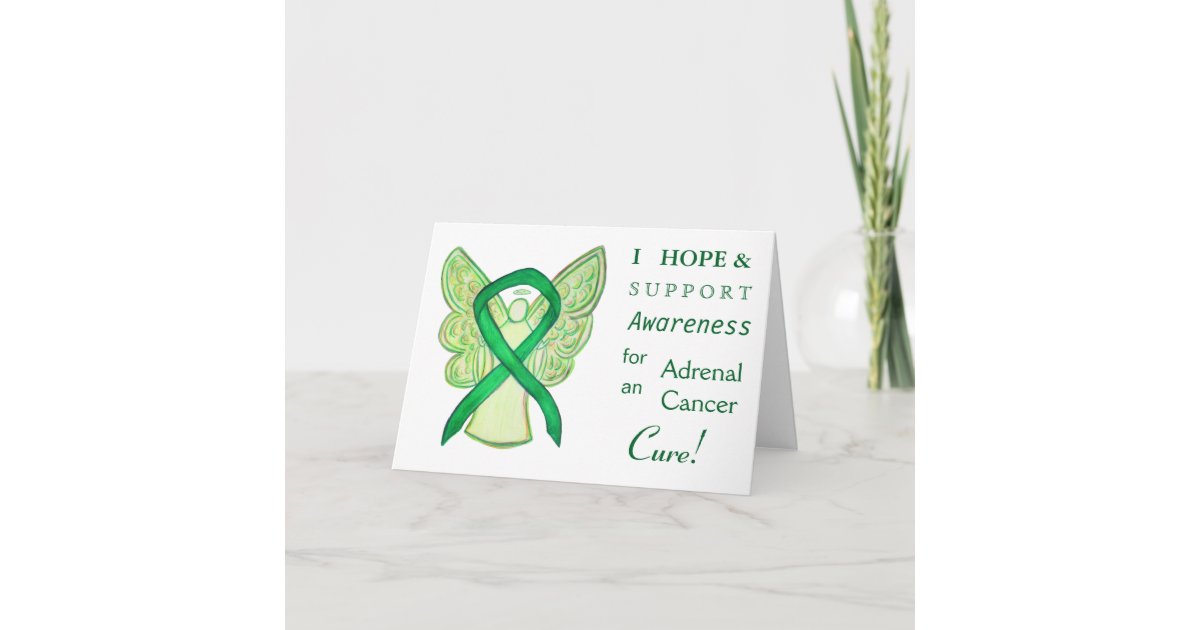 Adrenal Cancer Awareness Ribbon Greeting Card | Zazzle