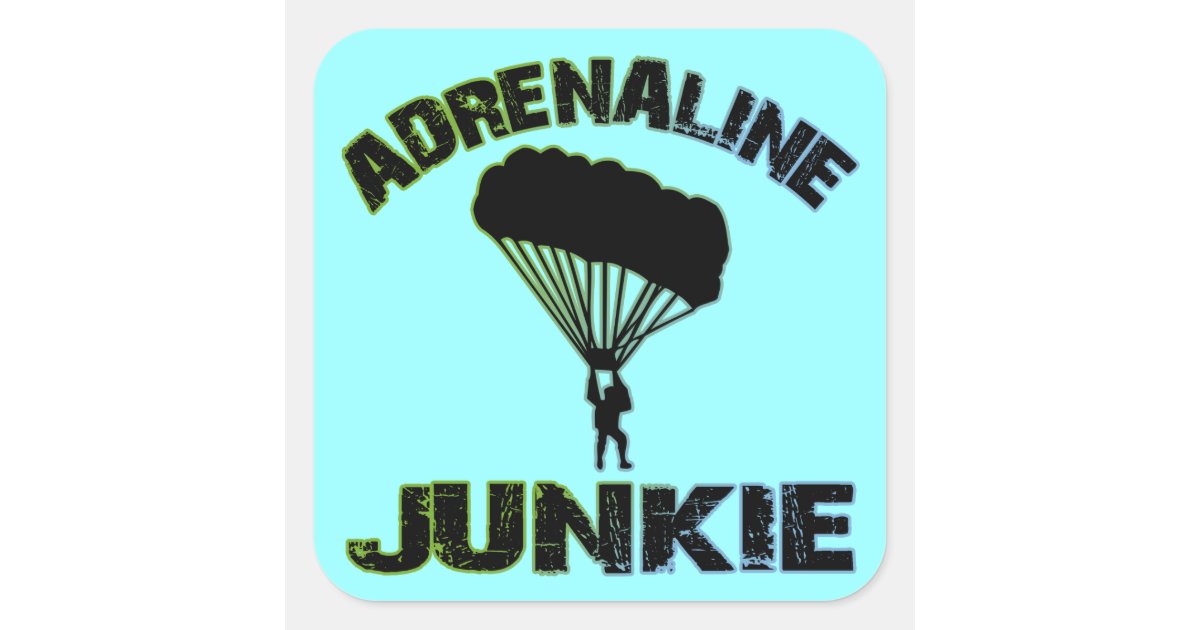 Adrenaline Junkie Square Sticker | Zazzle