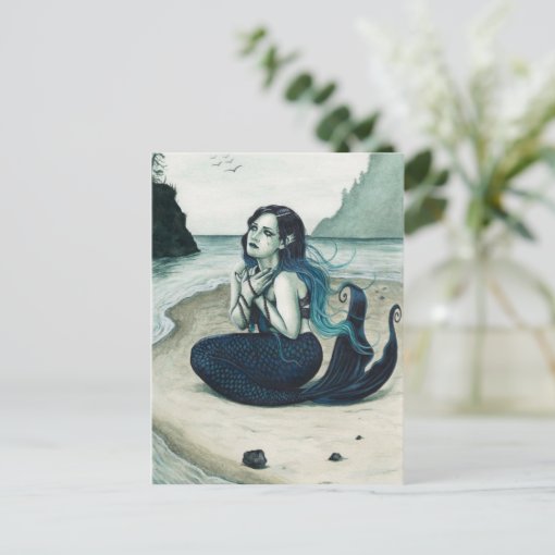 Adrift Sad Mermaid Postcard | Zazzle