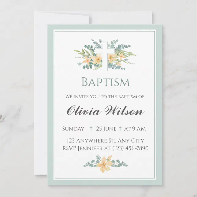 Adult Baptism Invitation | Zazzle