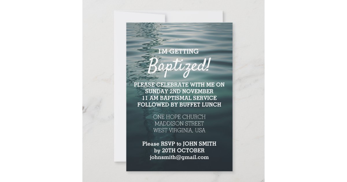 Adult Baptism Invitation Card | Zazzle