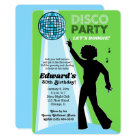 Disco Dance Green Birthday Party Invitation | Zazzle.com