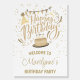 Adult Birthday Gold Glitter Welcome Sign | Zazzle
