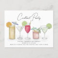 Adult Birthday Party Colorful Cocktails Postcard | Zazzle